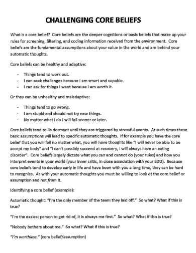 24+ Core Beliefs - Examples, PDF | Examples