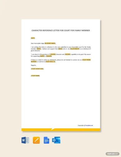 11+ Character Letter - Examples, Google Docs, MS Word, Outlook, Apple ...