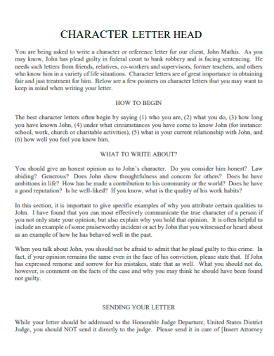 11+ Character Letter - Examples, Google Docs, MS Word, Outlook, Apple ...