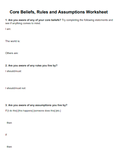 24+ Core Beliefs - Examples, PDF | Examples