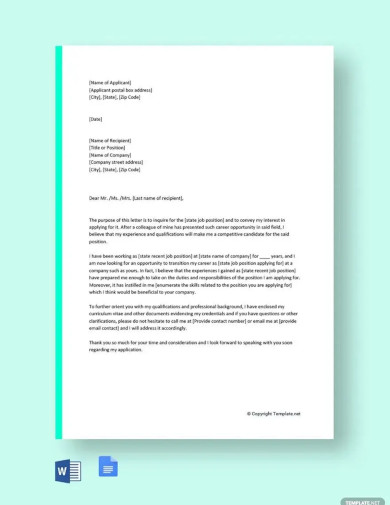22+ Short Cover Letter - Examples, Word, Google Docs, Apple Pages ...