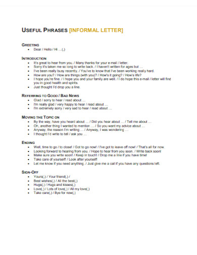 Informal Letter - Examples | Examples