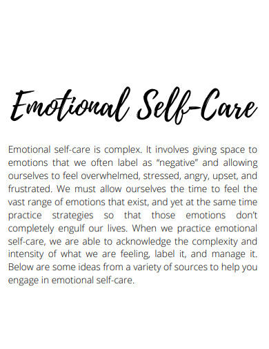 Self Care - 16+ Examples, How to Practice, Word, PDF