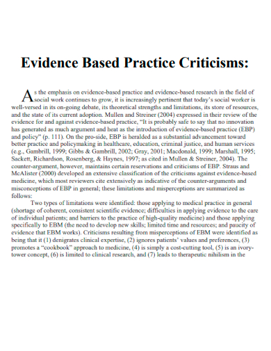 Evidence Based Practice Example Pdf Examples