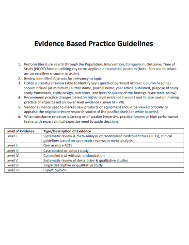 Evidence Based Practice Example Pdf Examples