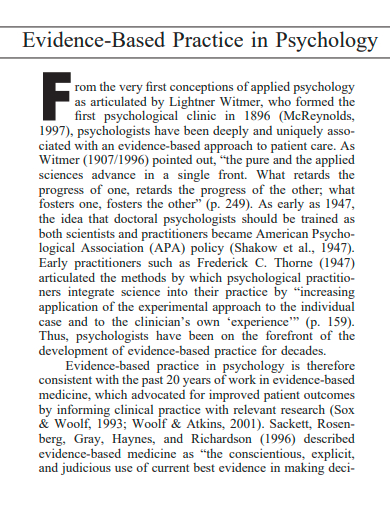 Evidence Based Practice Example Pdf Examples