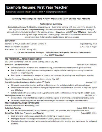 Teaching Resume - Examples, Word, Apple Pages, PSD, PDF | Examples