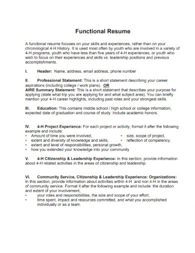 Functional Resume - Examples, Word, Apple Pages, PDF | Examples