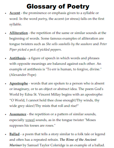 24+ Example for Poetry - Google Docs, MS Word, Apple Pages, PDF | Examples