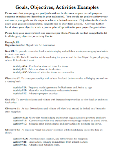 24+ Goals and Objectives - Examples, PDF | Examples