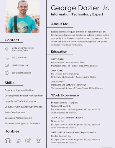23+ IT Resume - Example, Word, Apple Pages, Google Docs, PSD, InDesign ...