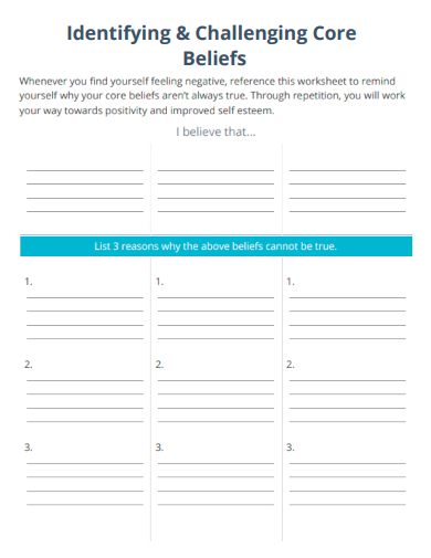 24+ Core Beliefs - Examples, PDF | Examples