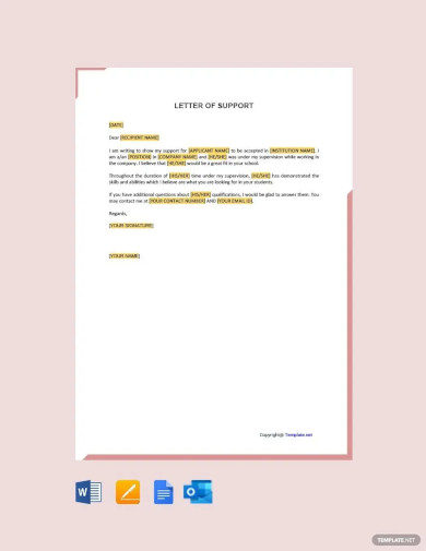 22+ Letter of Support - Examples, Google Docs, Word, Outlook, Apple ...