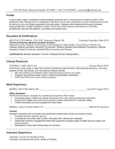 Medical Assistant Resume - Examples, PDF, Apple Pages, MS Word, PSD ...