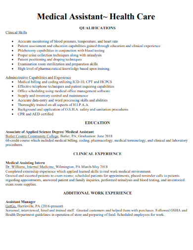 Medical Assistant Resume - Examples, PDF, Apple Pages, MS Word, PSD ...