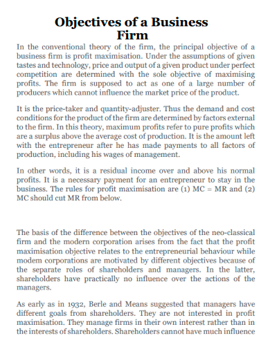 18+ Business Objectives - Examples, PDF | Examples