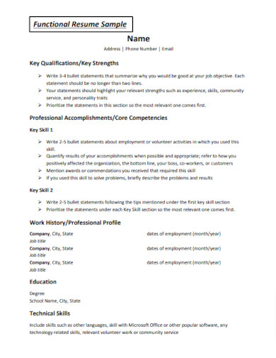 Functional Resume - Examples, Word, Apple Pages, PDF | Examples