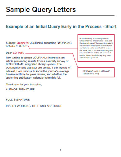 25+ Query Letter - Examples, Word, Google Docs, Apple Pages, PDF | Examples