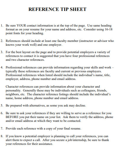 Personal Reference Example in PDF, DOCS | Examples