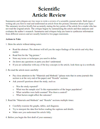 16+ Article Review - Examples, PDF | Examples