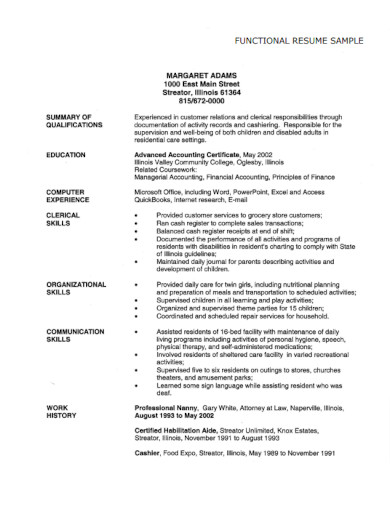 Functional Resume - Examples, Word, Apple Pages, PDF | Examples
