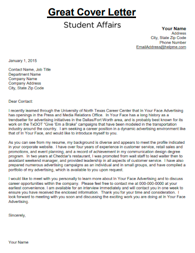 Great Cover Letter - Examples, Google Docs, MS Word, Apple Pages, PDF ...