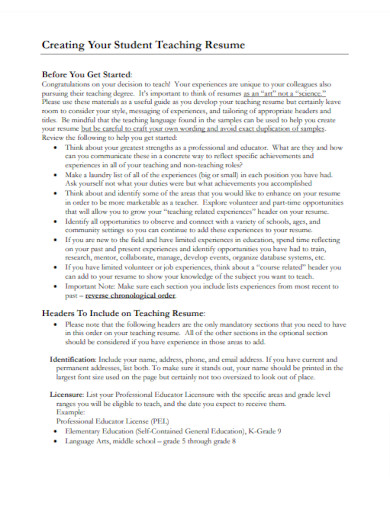 Teaching Resume - Examples, Word, Apple Pages, PSD, PDF | Examples