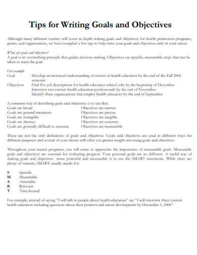 24+ Goals and Objectives - Examples, PDF | Examples