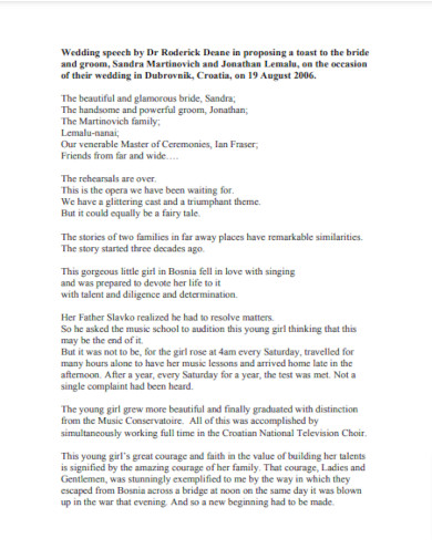 6+ Wedding Toast – Examples, PDF | Examples