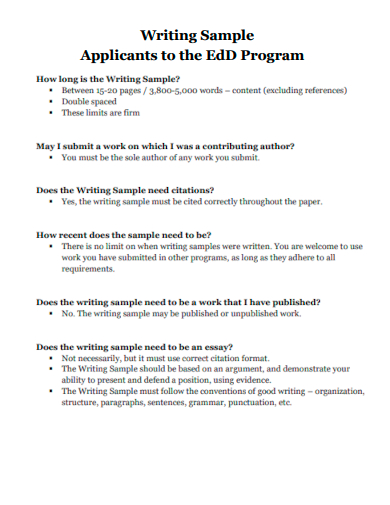 Writing Sample Examples: Examples Of Writing Samples – INCV