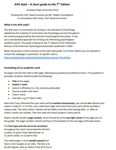 24+ 7th Edition APA Format Examples in PDF | Examples