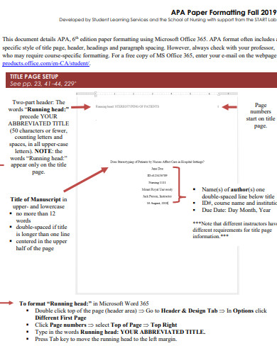26+ APA 7 Title Page Examples in PDF | Examples
