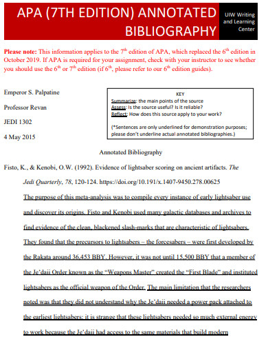 16+ APA Annotated Bibliography Examples in Word | Google Docs | PDF ...