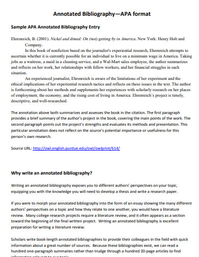 16+ APA Annotated Bibliography Examples in Word | Google Docs | PDF | Examples