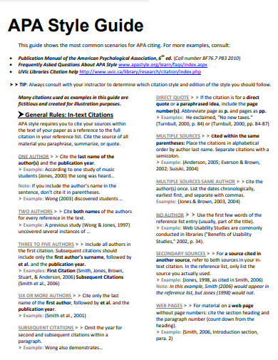 26+ APA Style Citation Examples in PDF | Examples
