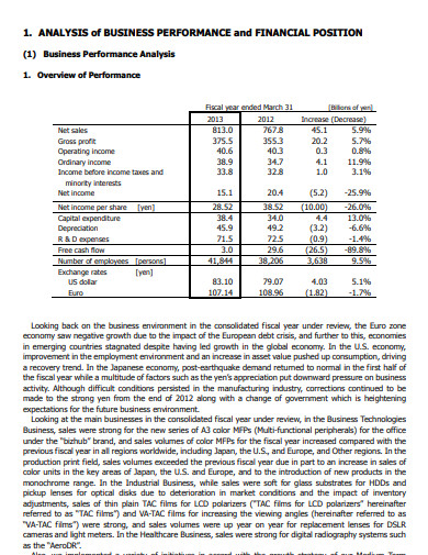 14+ Financial Performance Analysis Report in PDF | Examples
