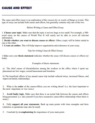 15+ Cause and Effect Essay Examples - PDF | Examples