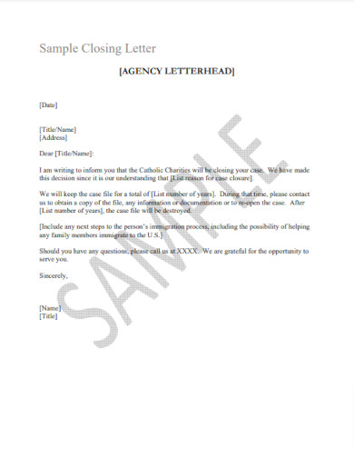 23+ Letter Closing Examples - PDF | Examples