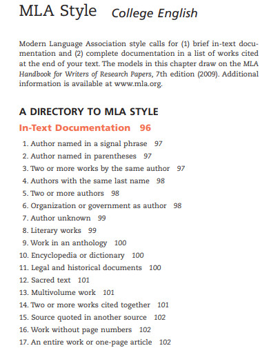 15+ MLA 8 Format Example in PDF | Examples
