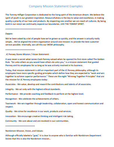 26+ Company Mission Statement Examples in Word | Google Docs | PDF ...