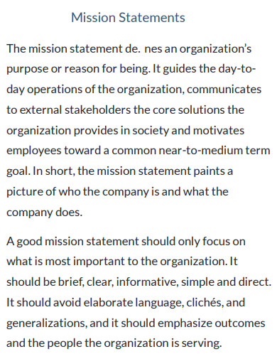 26+ Company Mission Statement Examples in Word | Google Docs | PDF ...