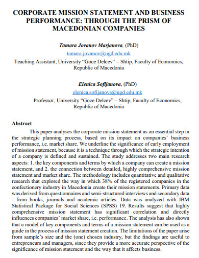 26+ Company Mission Statement Examples in Word | Google Docs | PDF ...