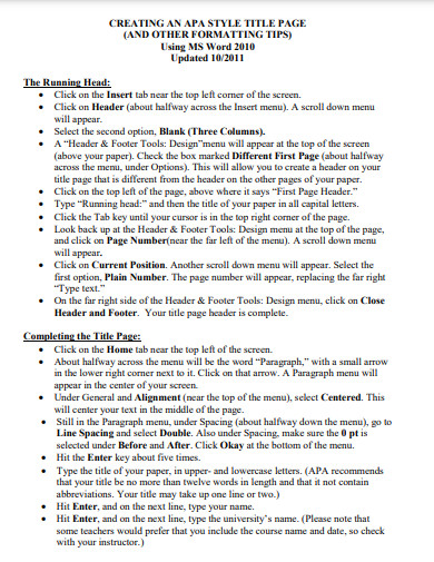 26+ APA 7 Title Page Examples in PDF | Examples