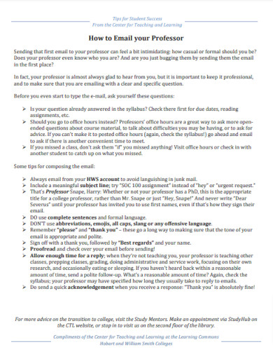 23+ Email to Professor Example | PDF, DOCS | Examples