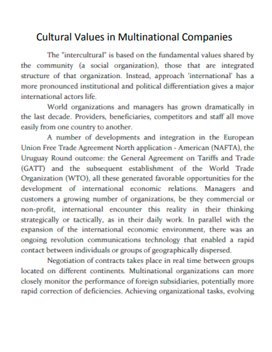 25+ Cultural Values - Examples, PDF, DOCS | Examples