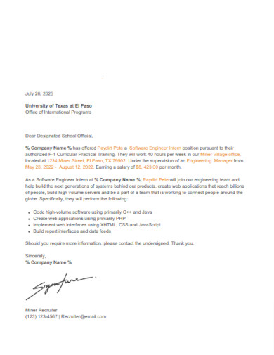 25+ Job Offer Letter - Examples, Word, Google Docs, Apple Pages ...