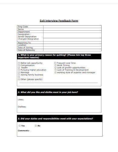 Interview Feedback - Examples, PDF | Examples