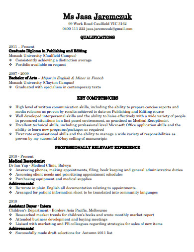 19+ Receptionist Resume Examples In Pdf, Doc, Apple Pages, Ms Word 