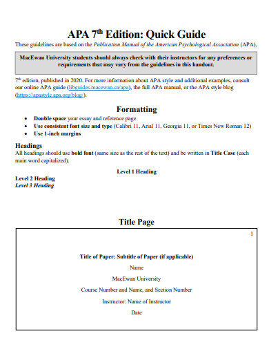 26+ APA 7 Title Page Examples in PDF | Examples