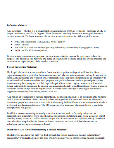 26+ Company Mission Statement Examples in Word | Google Docs | PDF ...